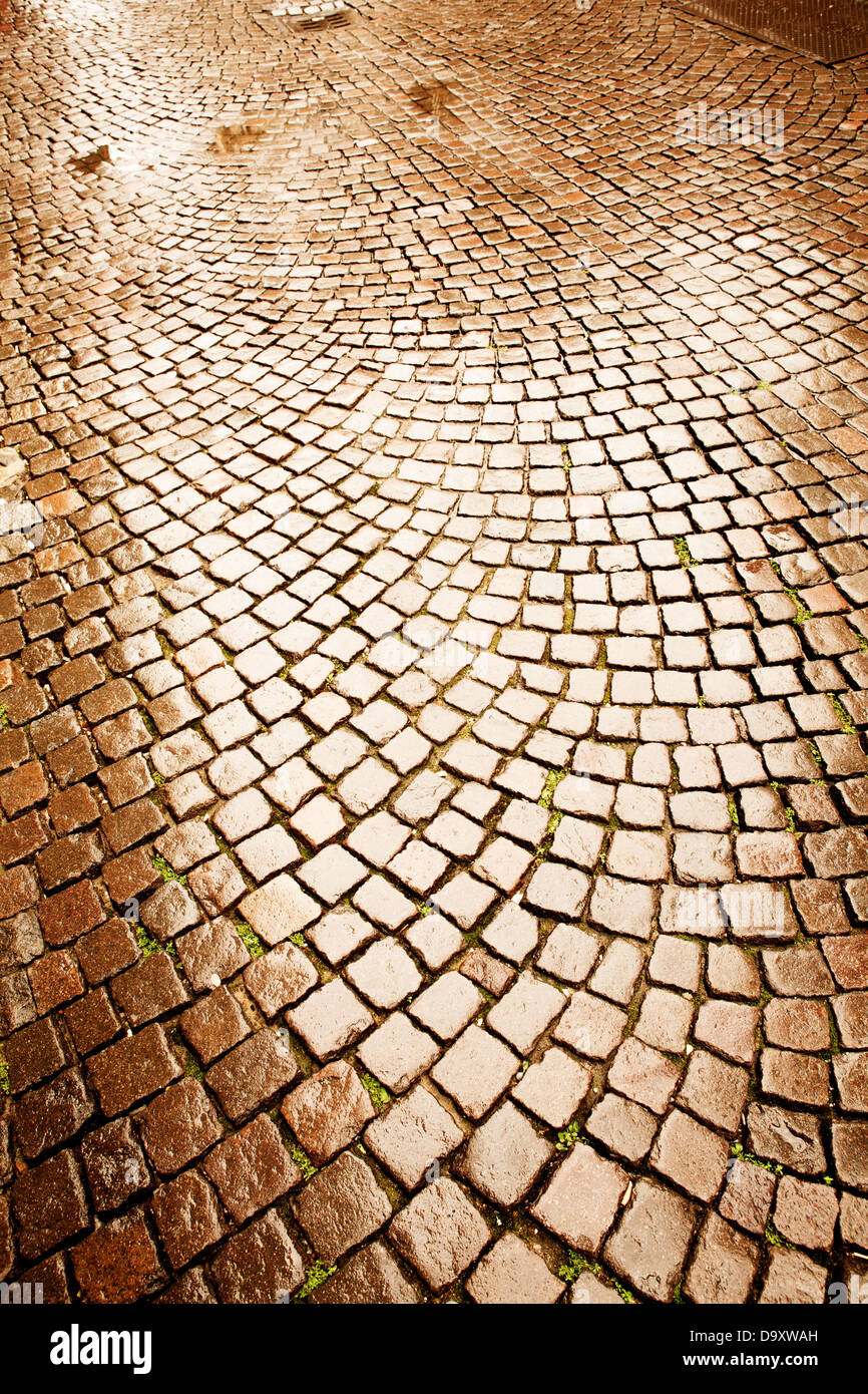 A ancient cobblestone pavement in Verona, Italy Stock Photo - Alamy
