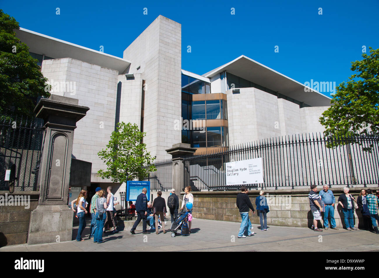 Nassau Street entrance to Trinity College university campus central ...