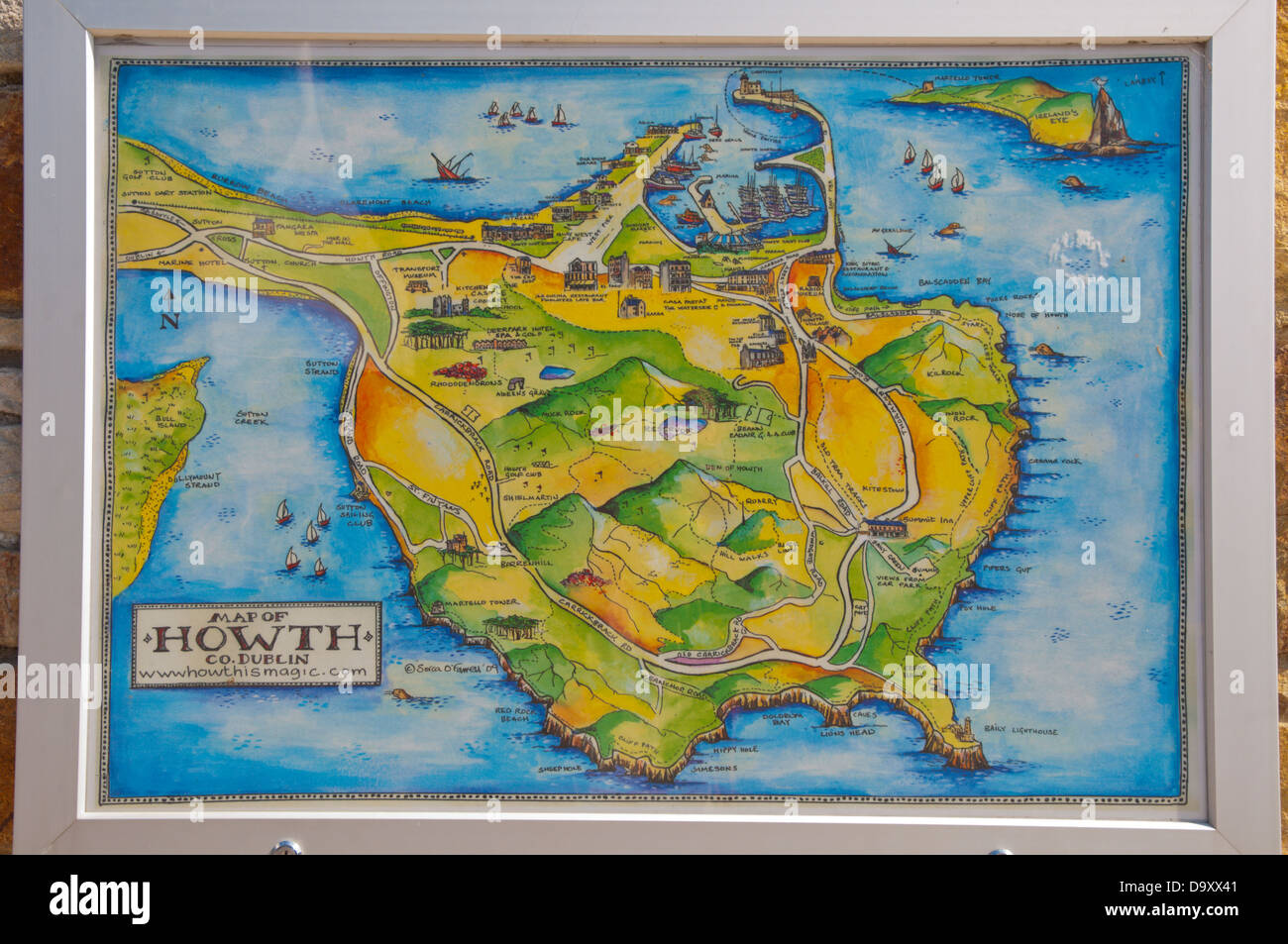 Map of Howth peninsula near Dublin Ireland Europe Stock Photo - Alamy