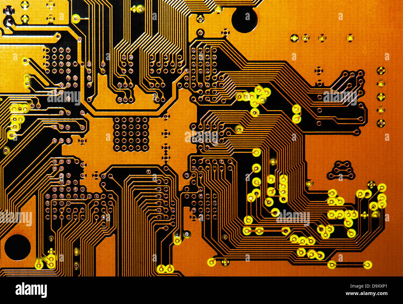 Orange Circuit Board Stock Photo - Alamy