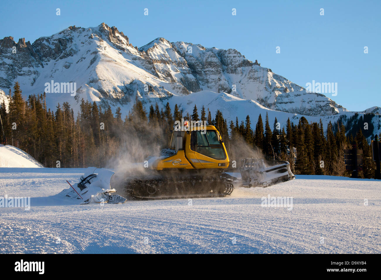 Snow grooming machine at the ski area in Telluride, Colorado Stock ...