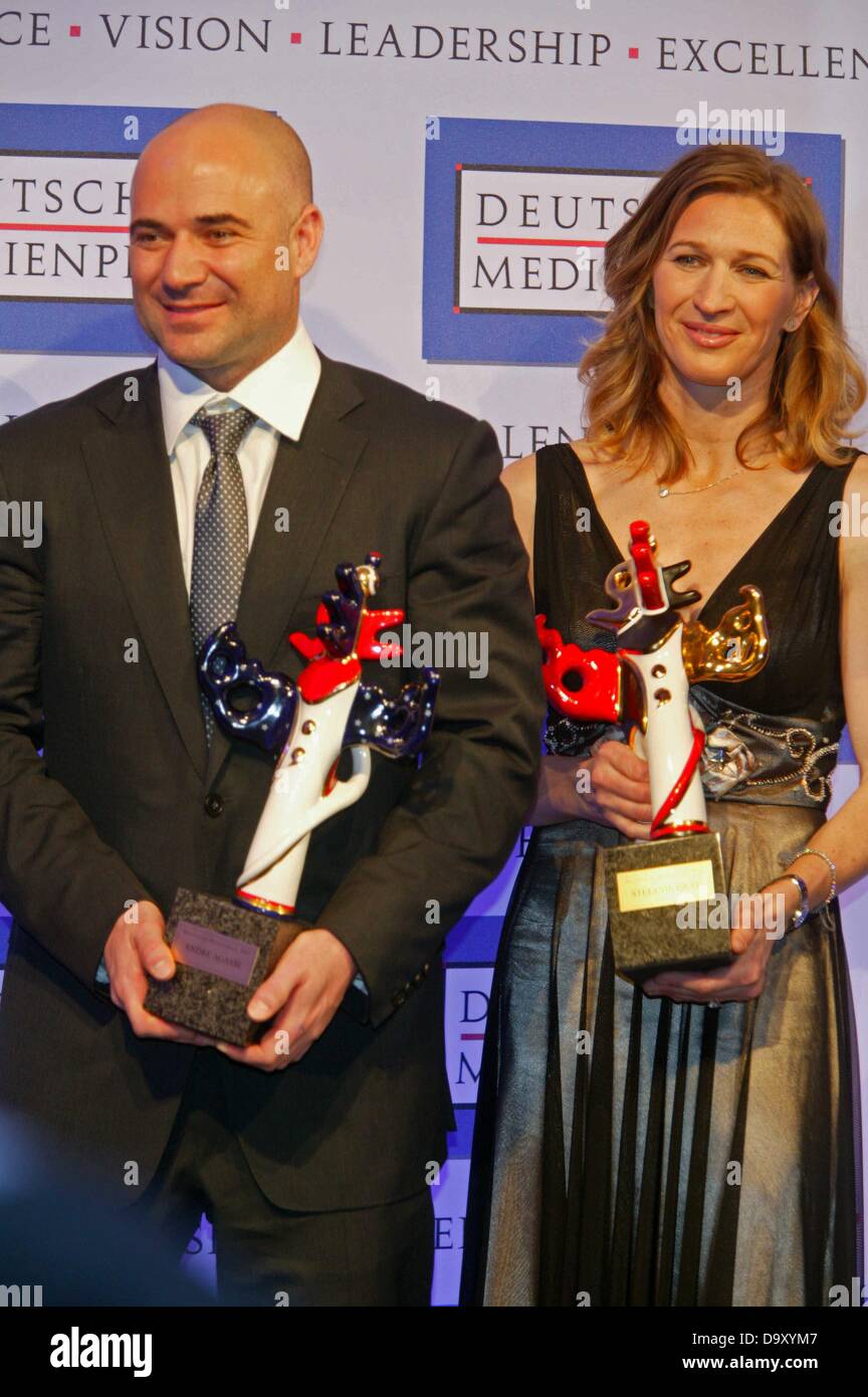 Andre Agassi and his wife Steffi Graf at the awarding ceremony of the ...
