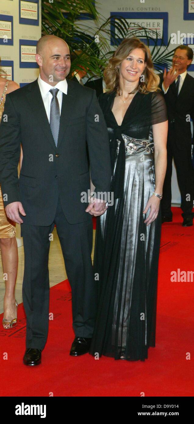 Andre Agassi and his wife Steffi Graf at the awarding ceremony of the ...