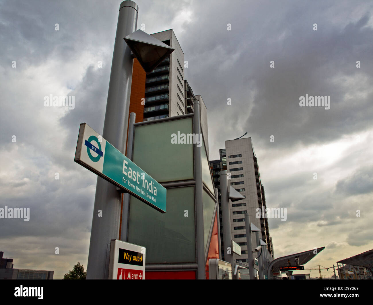 Docklands Light Railway (DLR) train at East India DLR Station, London ...
