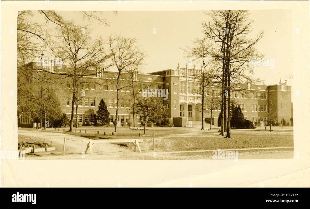 Crystal Springs High School, shown in this historical image, reflects ...