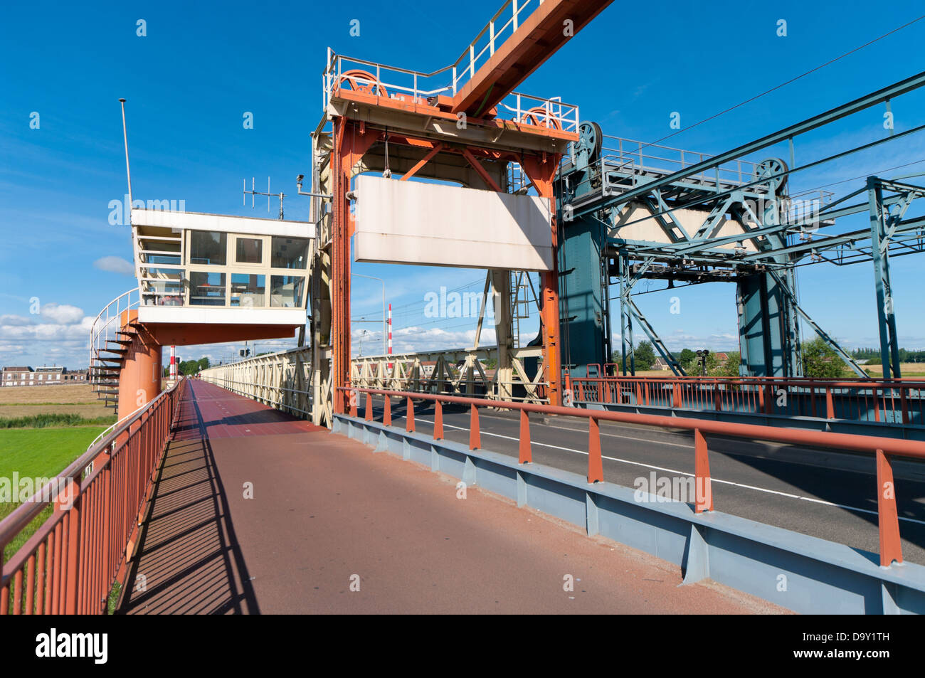 control room and sluice doors in a bridge Stock Photo - Alamy