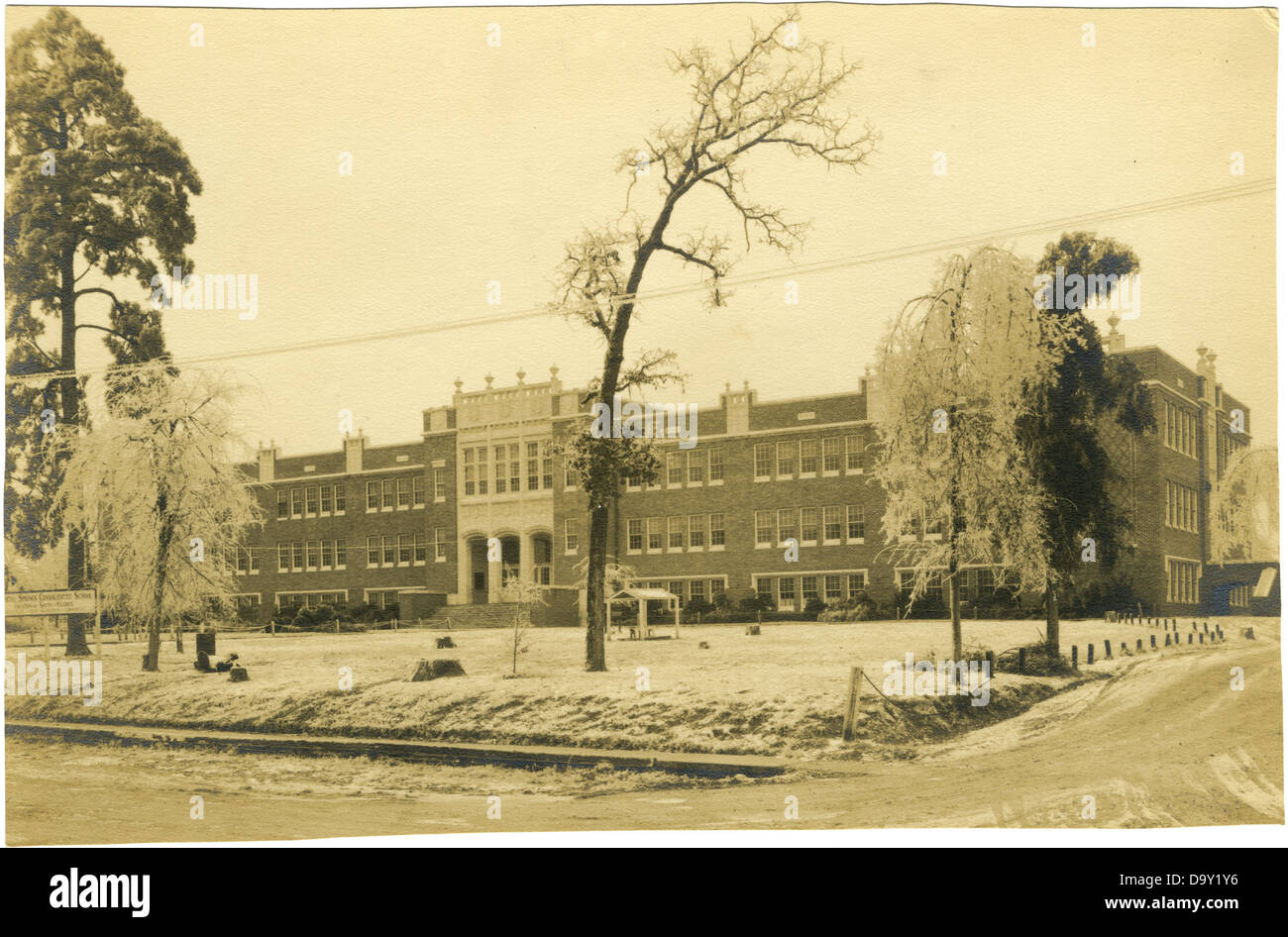 A historic photograph of Crystal Springs High School in Mississippi ...