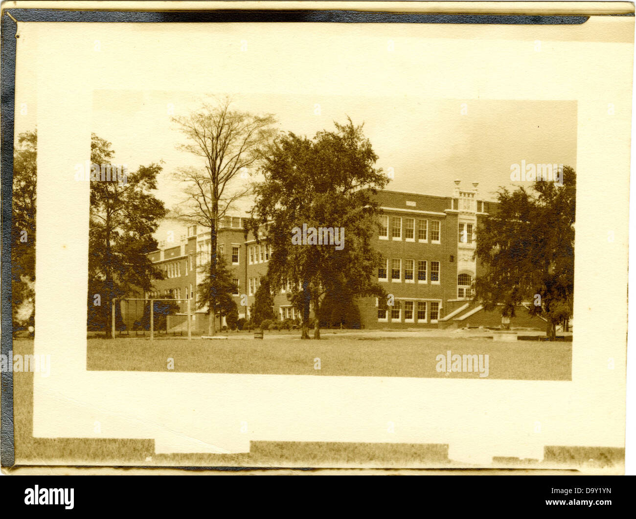 A historical photograph of Crystal Springs High School, showcasing the ...