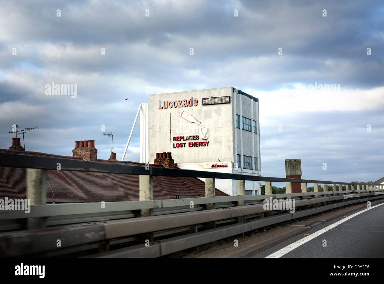 M4 motorway near London lucozade advert Stock Photo - Alamy