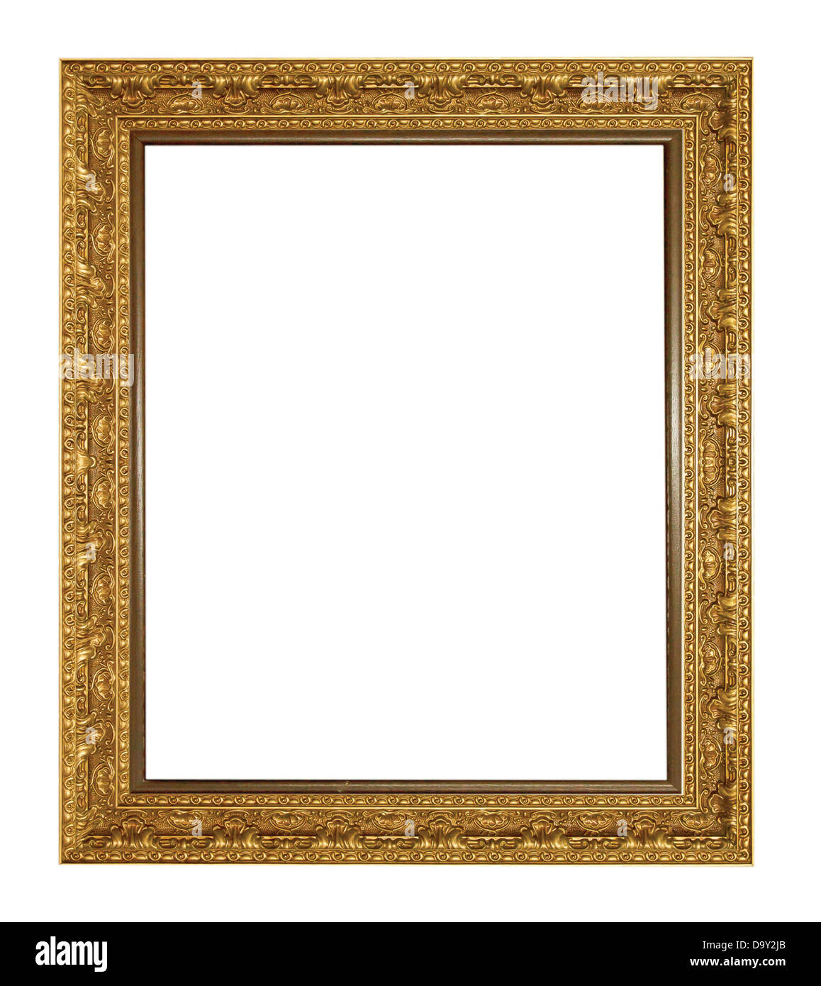Ancient wooden frame isolated on white background Stock Photo - Alamy