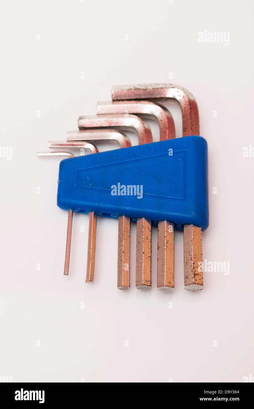 allen wrenches on a white background Stock Photo - Alamy