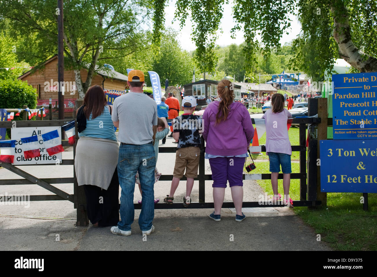 Spectators at a hill climb event at Prescott, Gloucestershire, England ...