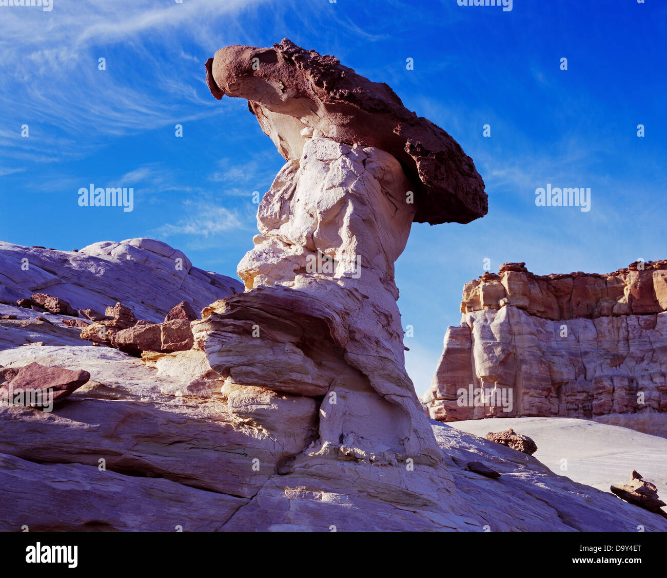 Balanced rock Toadstools Dakota Formation caprock protecting pillar ...