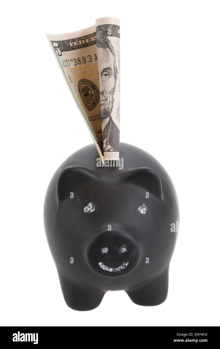 money pig with dollar banknote Stock Photo - Alamy