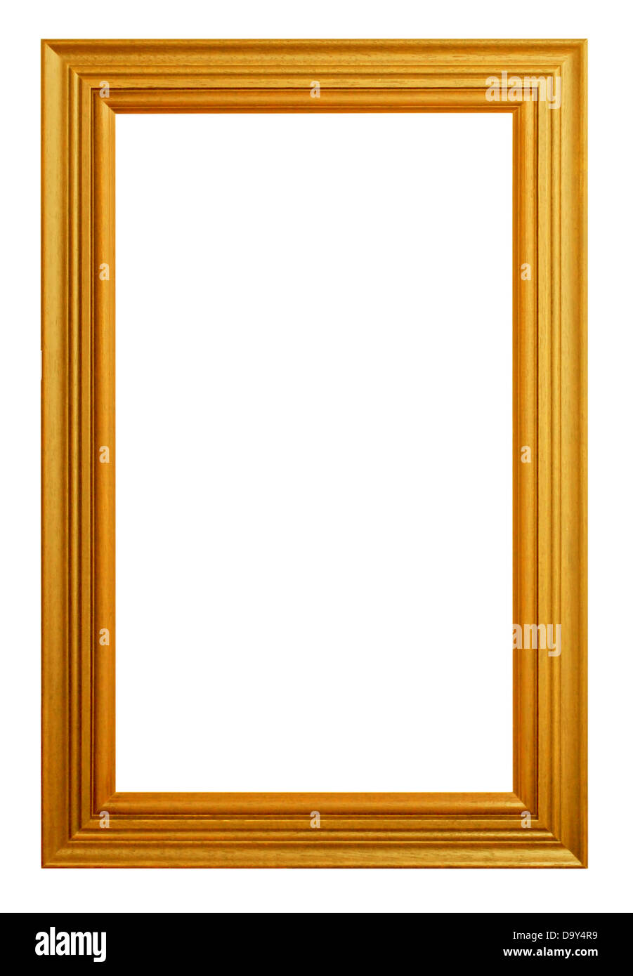 Antique wooden frame yellow on white background Stock Photo - Alamy
