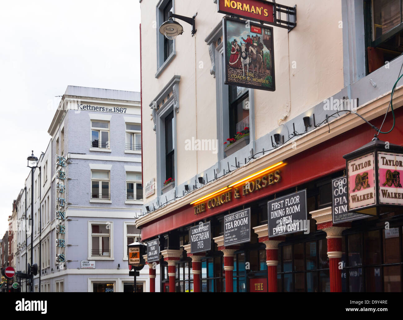 Coach pub greek street soho hi-res stock photography and images - Alamy