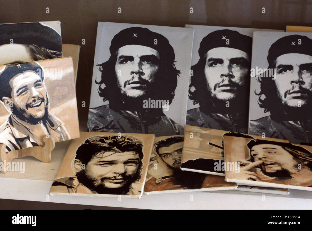 Pictures of revolution hero Che Guevara are on display in a souvenir ...