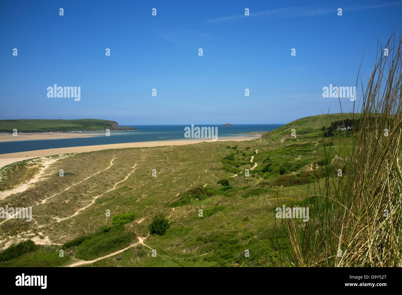 The beach and sand dunes at Rock, Cornwall, England, UK Stock Photo - Alamy