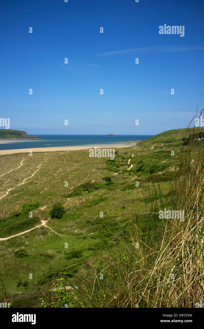 The beach and sand dunes at Rock, Cornwall, England, UK Stock Photo - Alamy