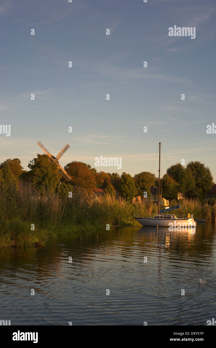 Windmill and Boat Stock Photo - Alamy