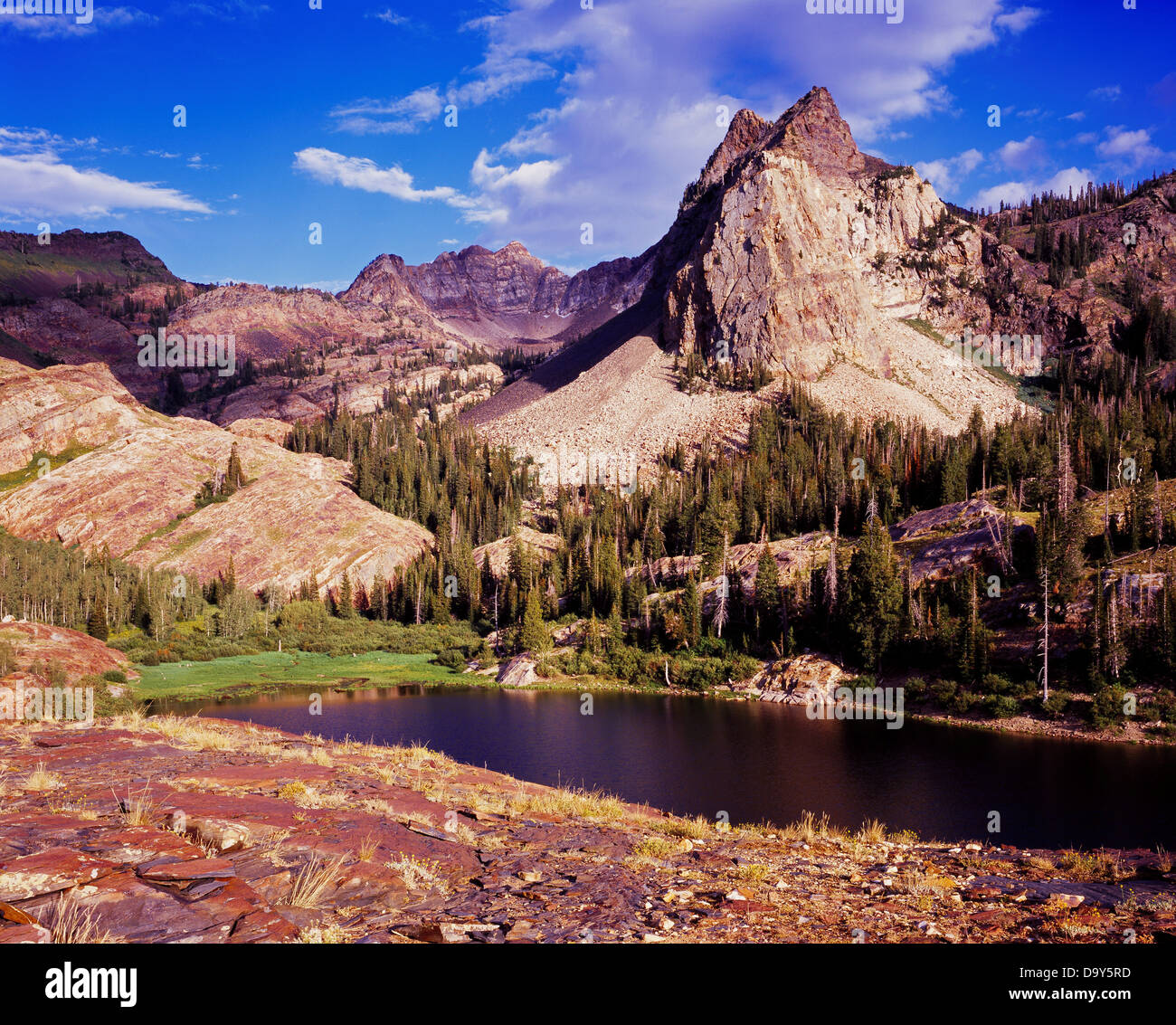 Sundial Peak towering above Lake Blanche Mill B Fork Big Cottonwood ...