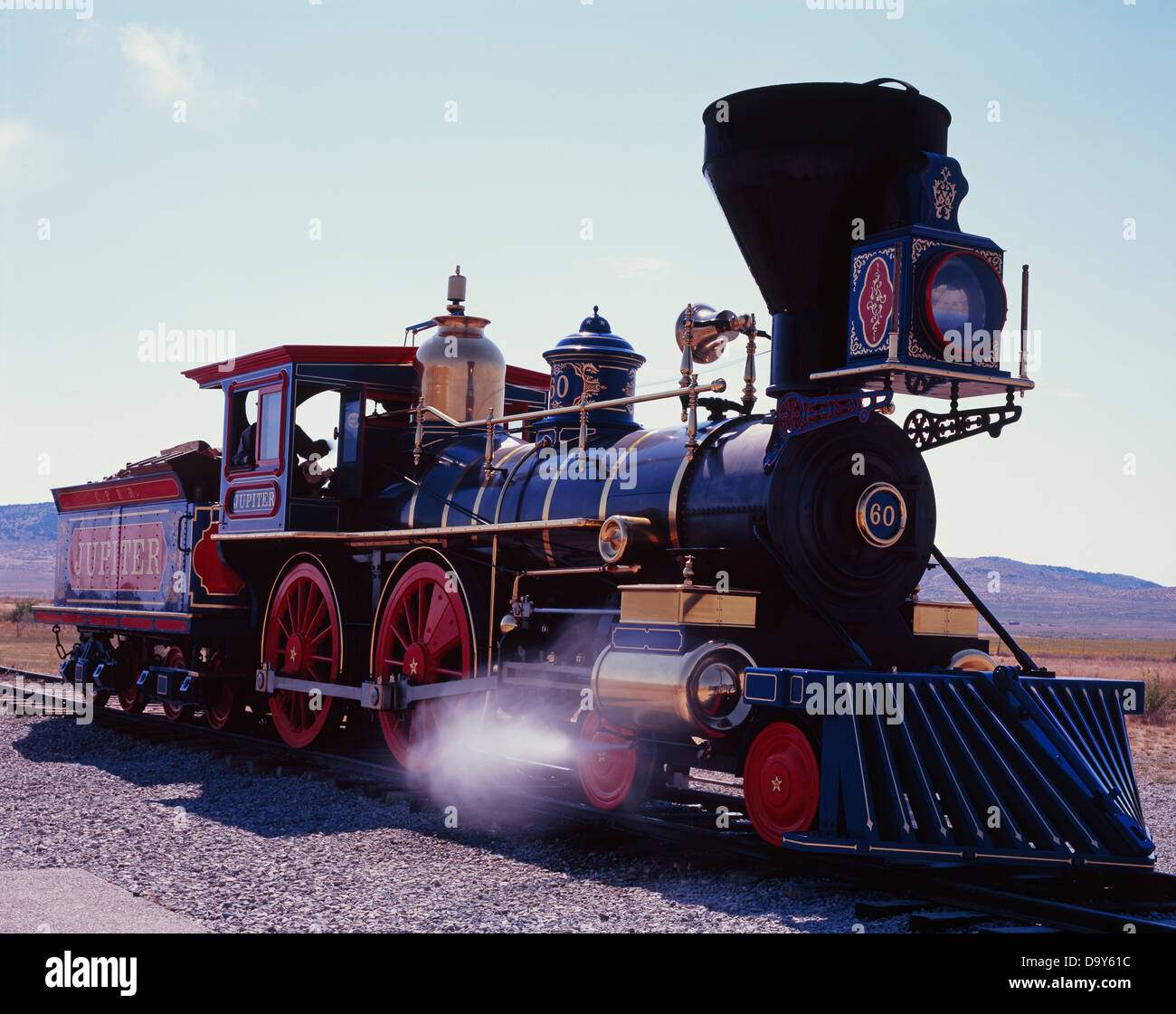 The Central Pacific wood-burning steam locomotive 'Jupiter' at ...