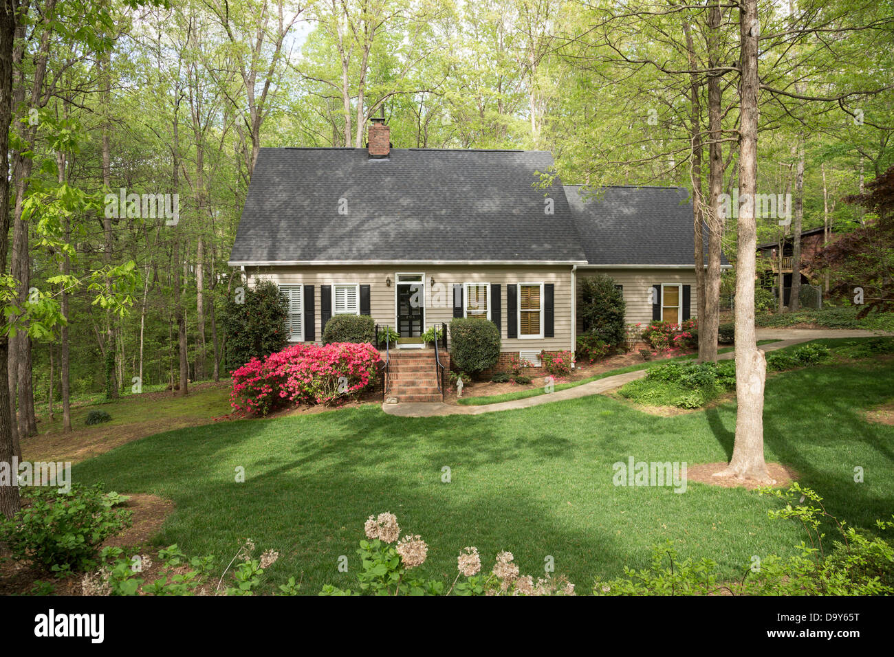 Showcase Home in Springtime, USA Stock Photo - Alamy