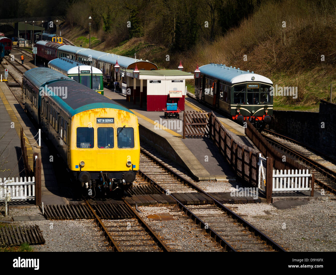 Diesel Multiple Unit railway trains on the Ecclesbourne Valley Railway ...