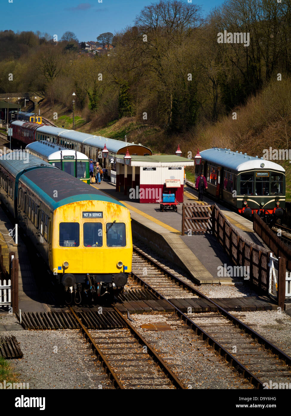 Diesel Multiple Unit railway trains on the Ecclesbourne Valley Railway ...