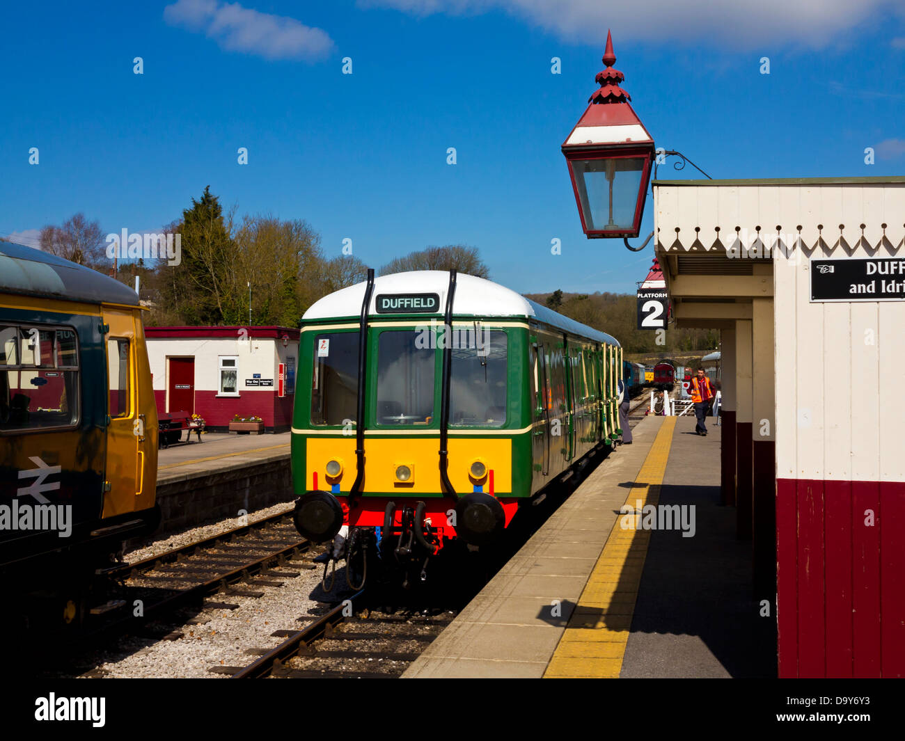 Diesel Multiple Unit railway trains on the Ecclesbourne Valley Railway ...