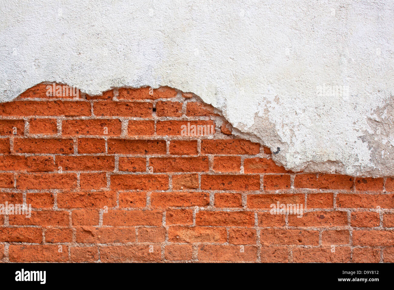 Old red brick wall disintegrated weathered brick fragment Stock Photo ...