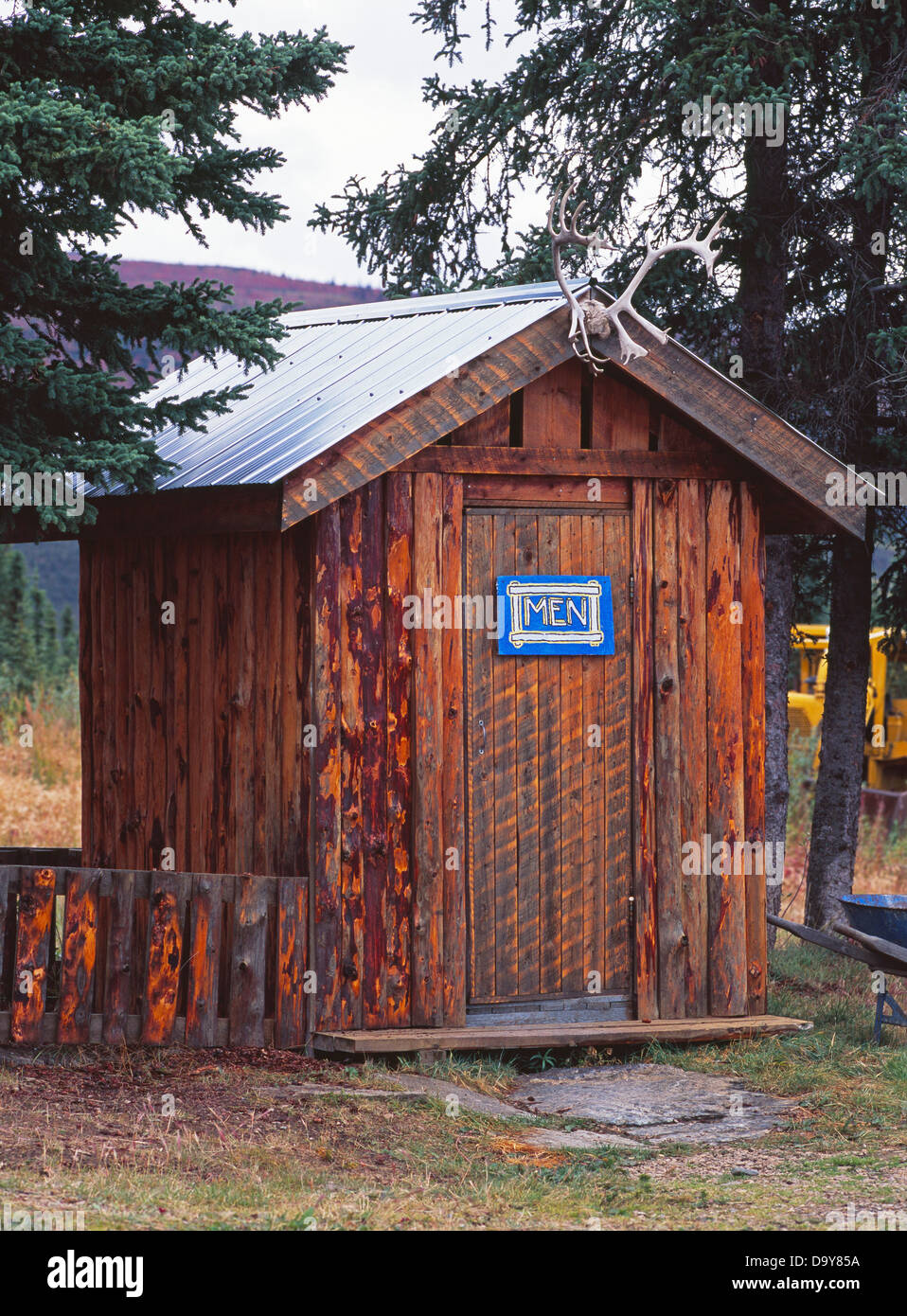 USA, Alaska, Boundary, Talyor Highway, Men's outhouse Stock Photo - Alamy