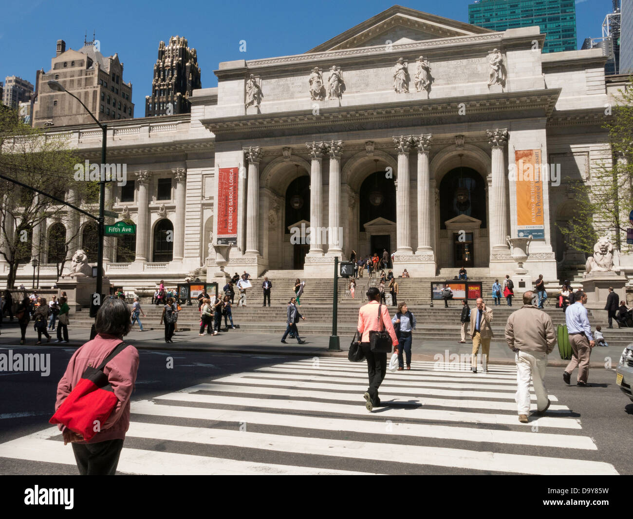 Facade of New York Public Library, Main Branch, NYC Stock Photo - Alamy