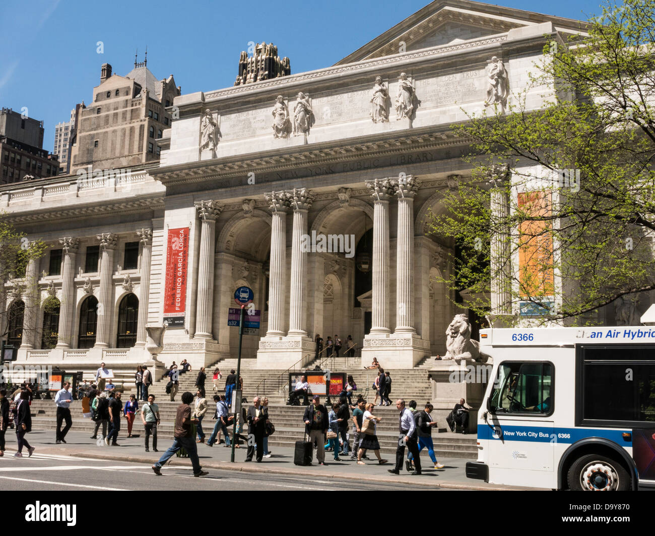 Facade of New York Public Library, Main Branch, NYC Stock Photo - Alamy