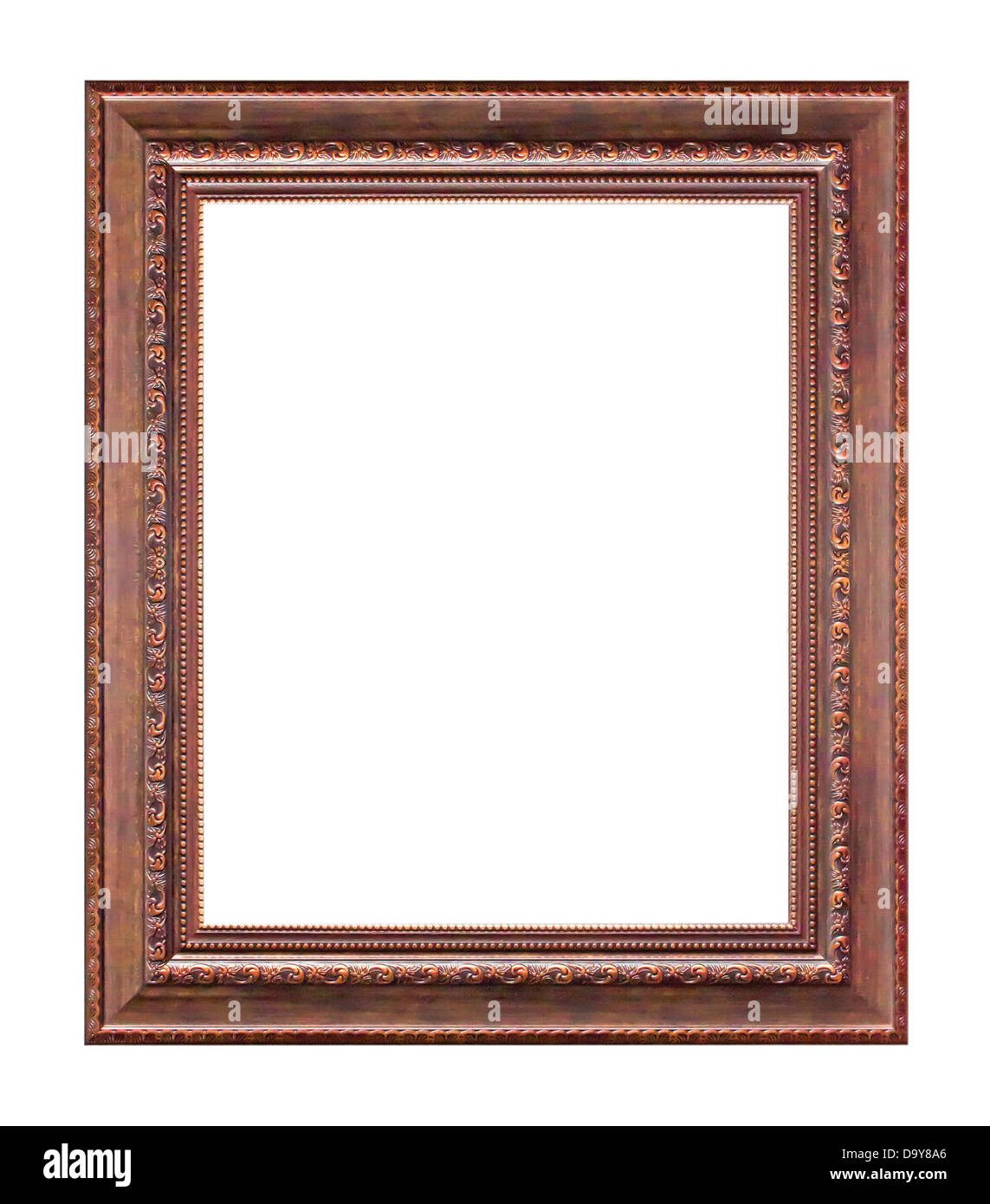 Ancient wooden frame isolated on white background Stock Photo - Alamy