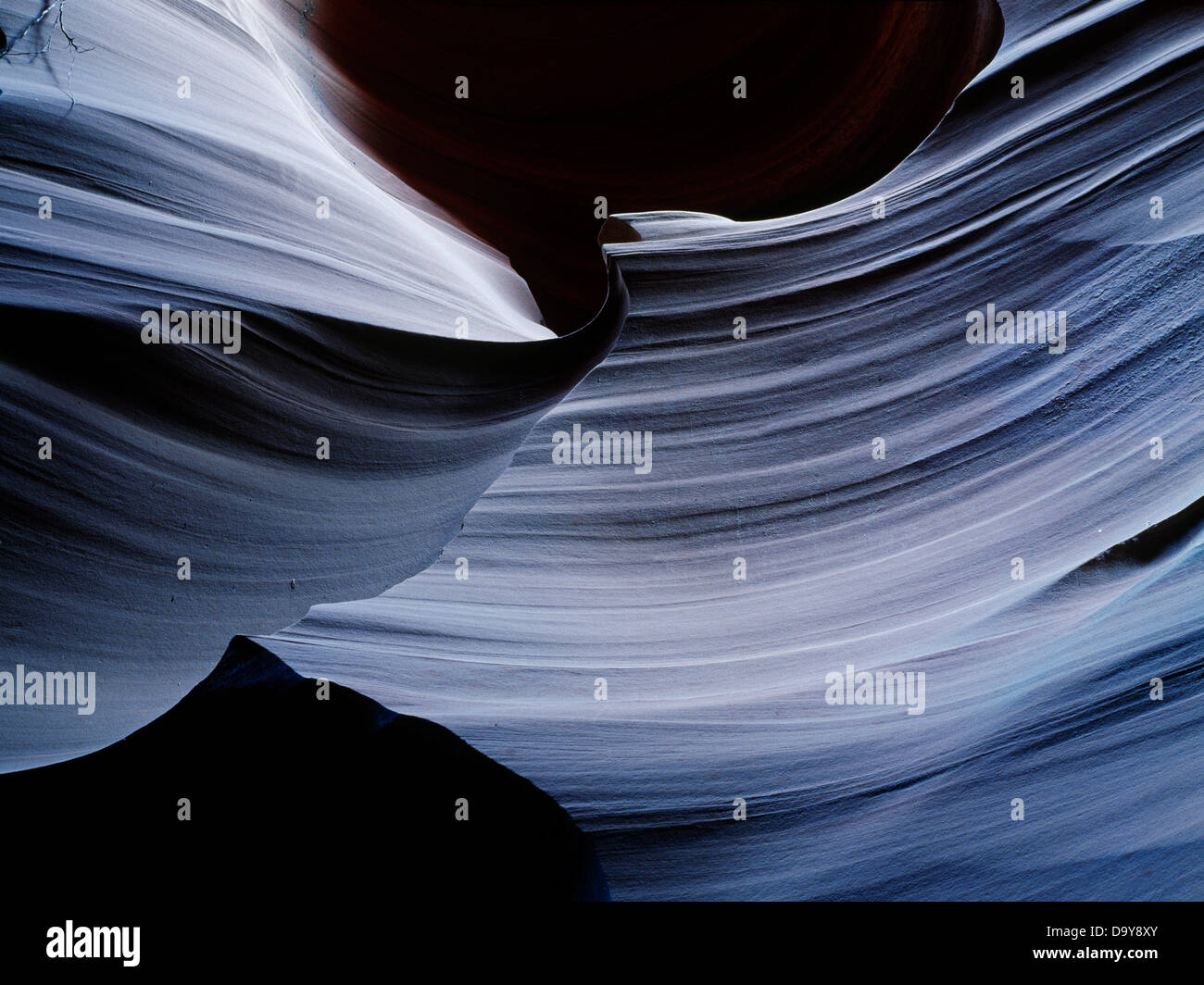 USA, Arizona, Colorado Plateau, Cresting waves carved in Navajo ...