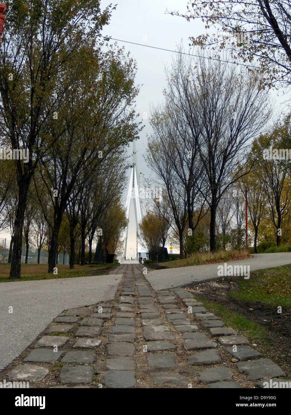 Broadway Promenade at The Forks, Winnipeg with the Esplanade Riel in ...