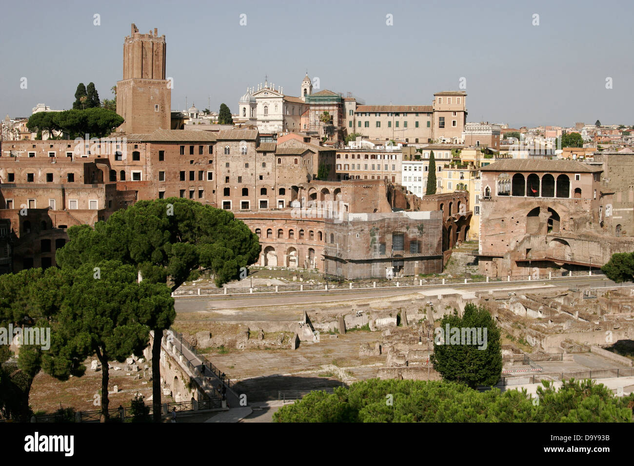 Aerial view of Roman Forum archaeological site, Rome, Italy Stock Photo ...