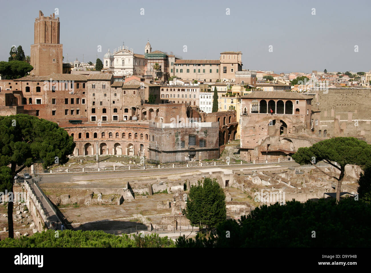 Aerial view of Roman Forum archaeological site, Rome, Italy Stock Photo ...