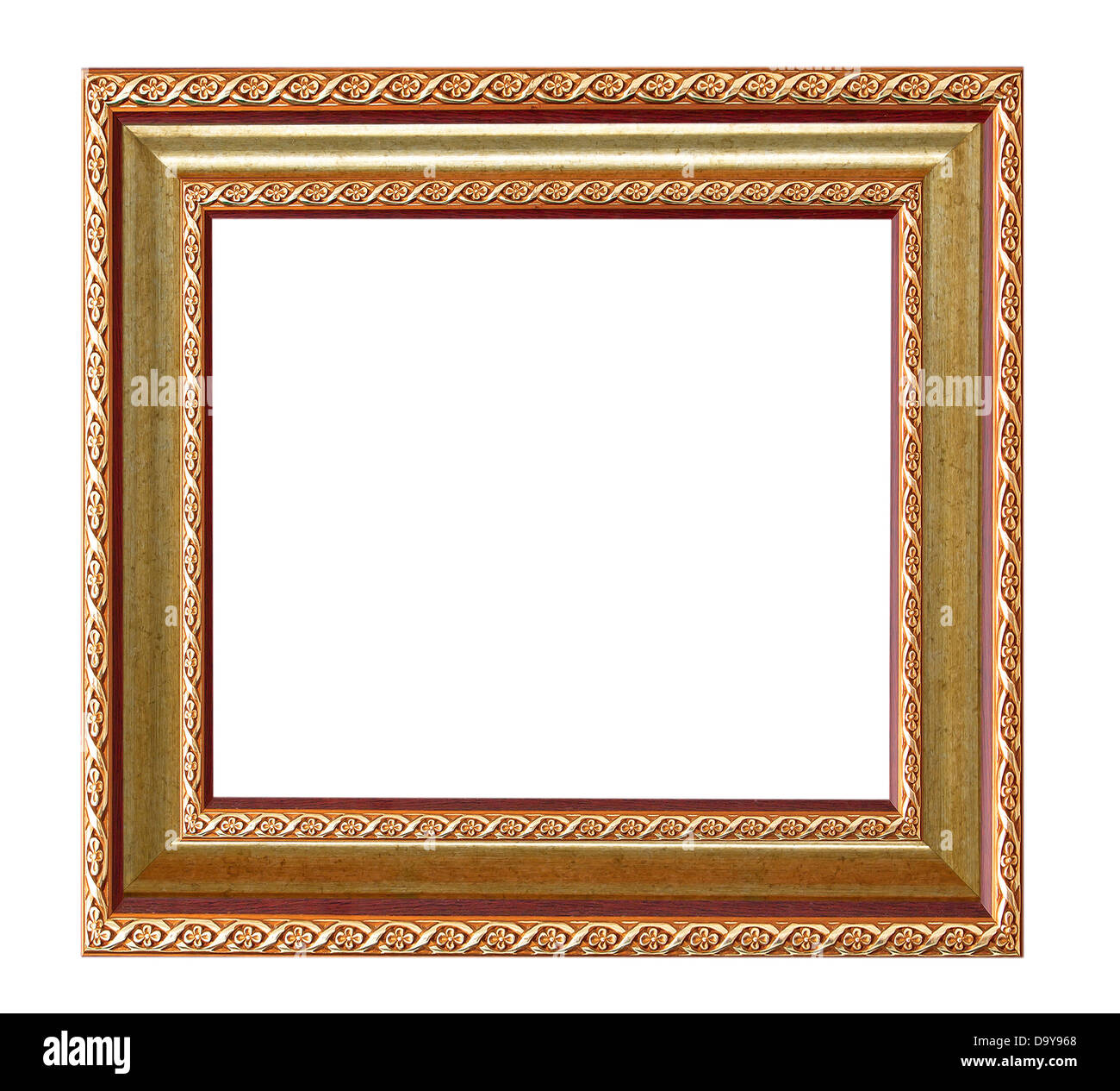 Ancient wooden frame isolated on white background Stock Photo - Alamy