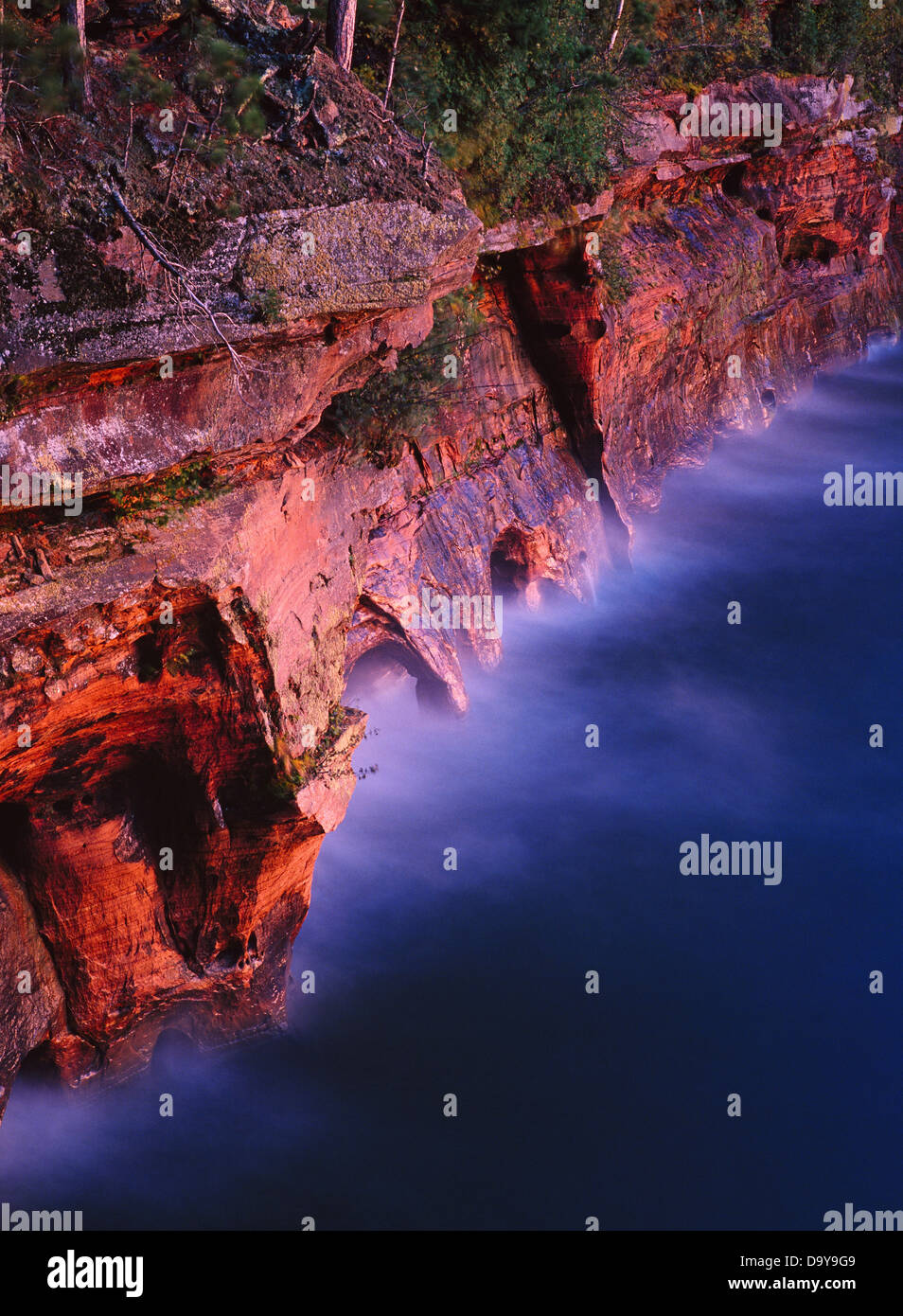 USA Wisconsin Apostle Islands National Lakeshore Eerie light dusk ...