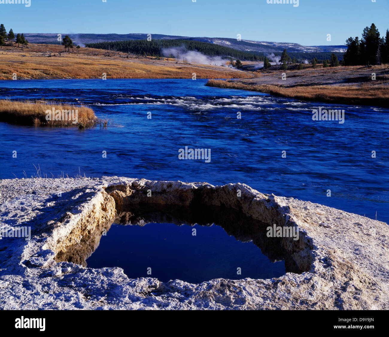 USA Wyoming Yellowstone National Park Lower Geyser Basin Hot spring ...