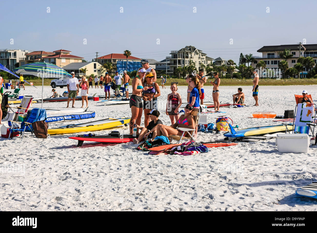 Stand Up Paddleboarders gather on Siesta Key beach for the first annual ...