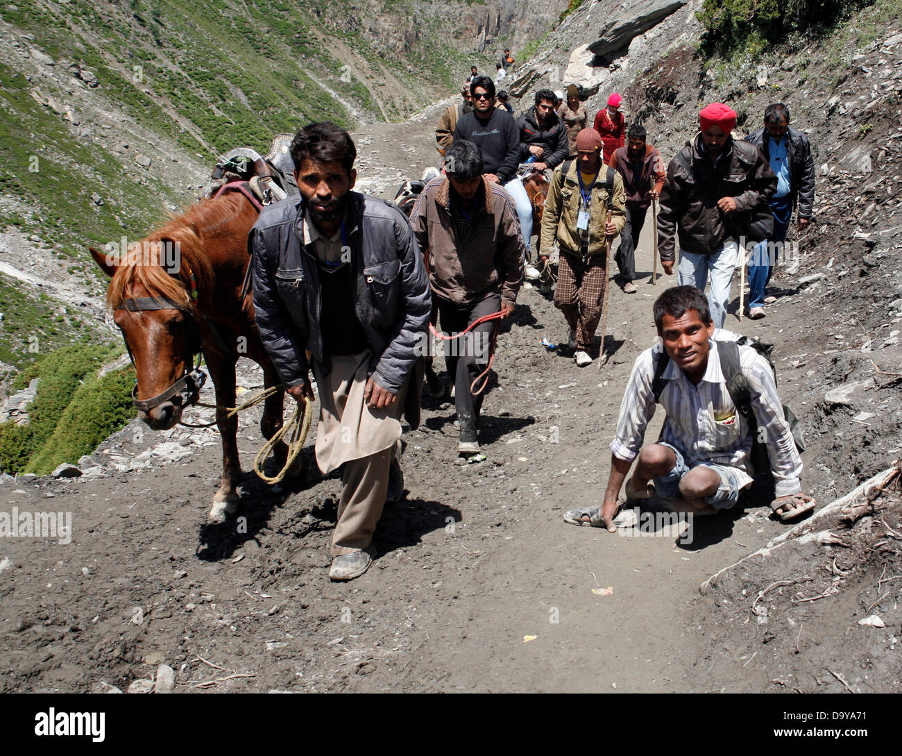 Baltal, Indian Administered Kashmir 28th June 2013. A physically ...