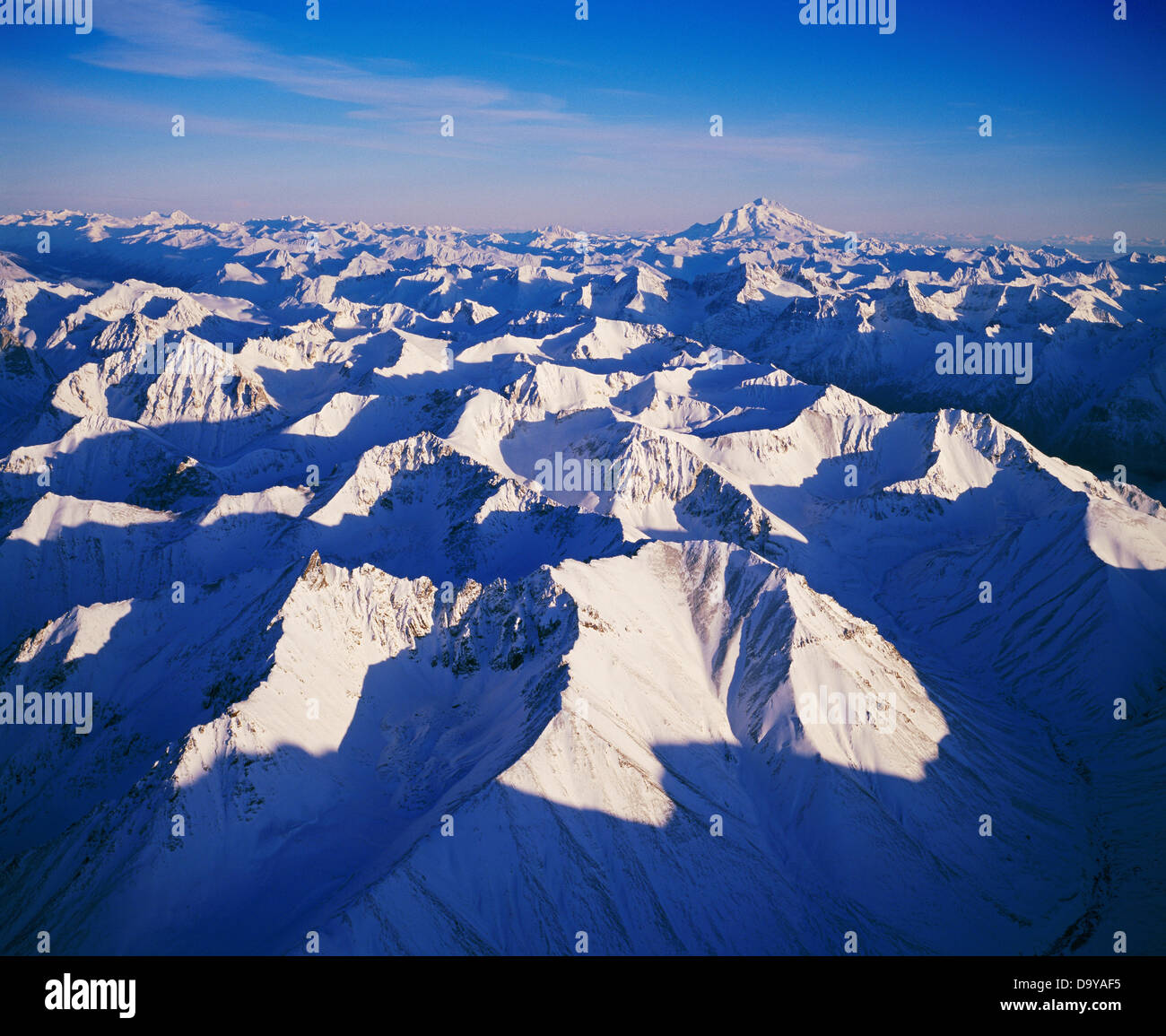 USA Alaska Lake Clark National Park Aerial view across Chigmit ...