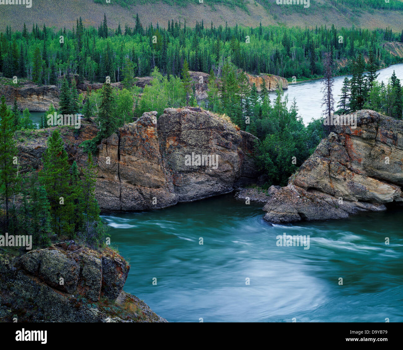 Islands in the Yukon River at Five Finger Rapids, Yukon Territory ...