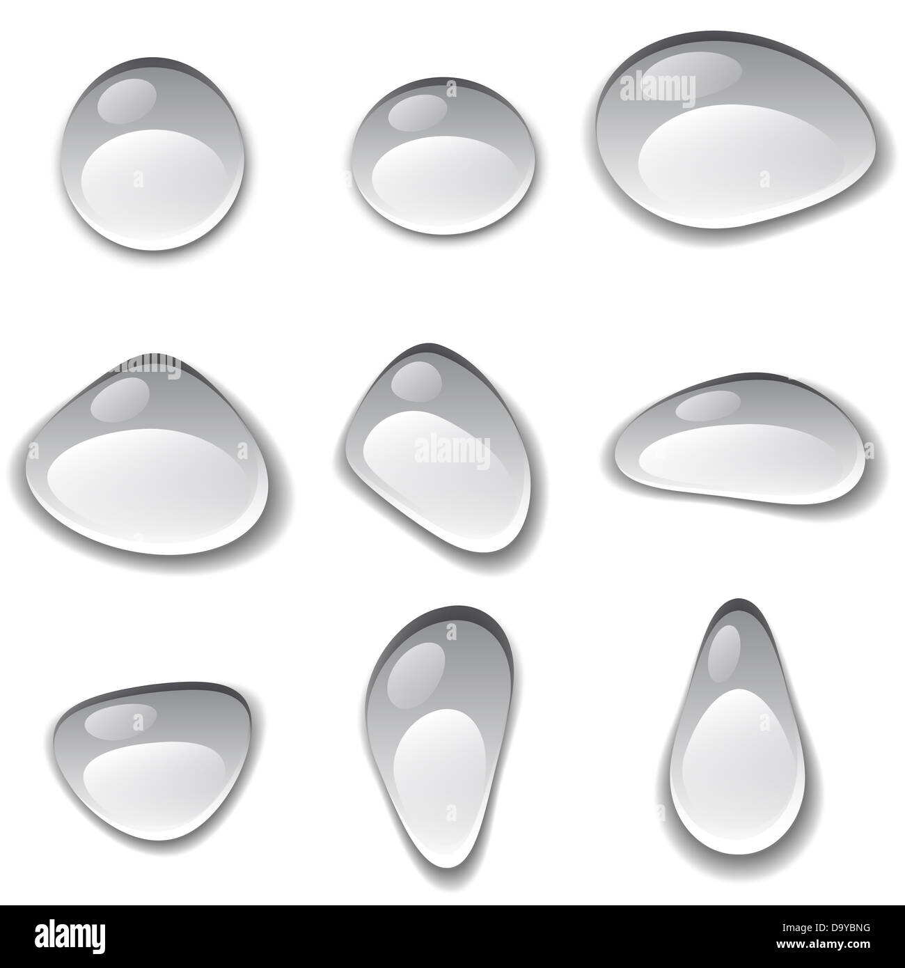 Set of water drops. illustration Stock Photo - Alamy
