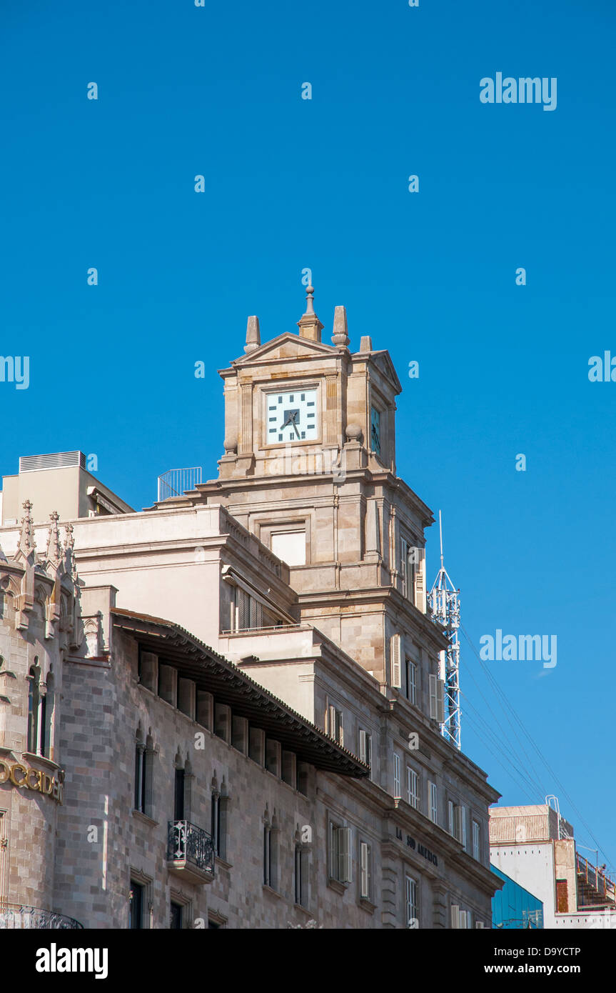 clock tower in Barcelona Stock Photo - Alamy