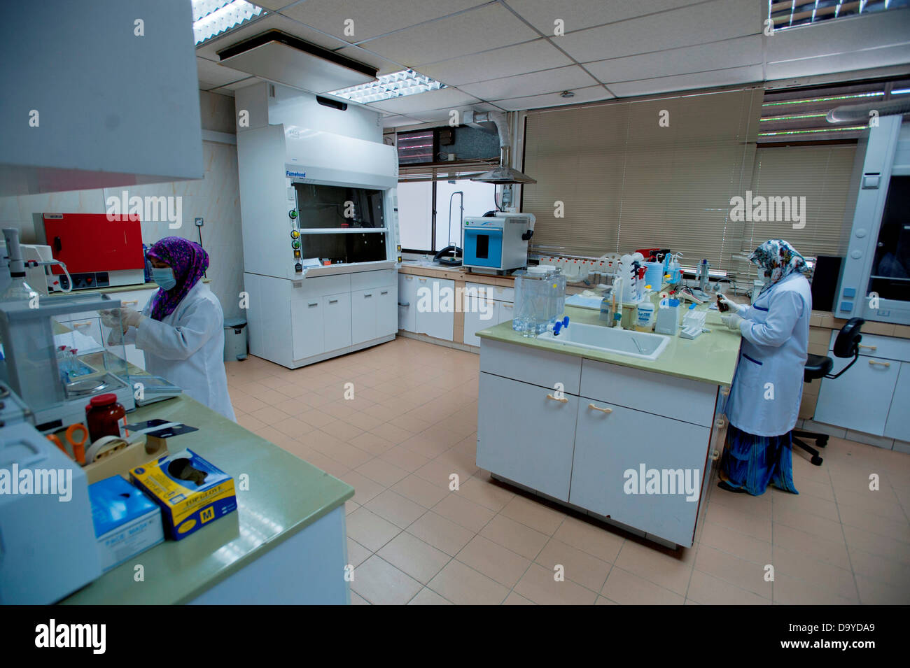 Quality control test being conducted in a laboratory, Brunei Stock ...