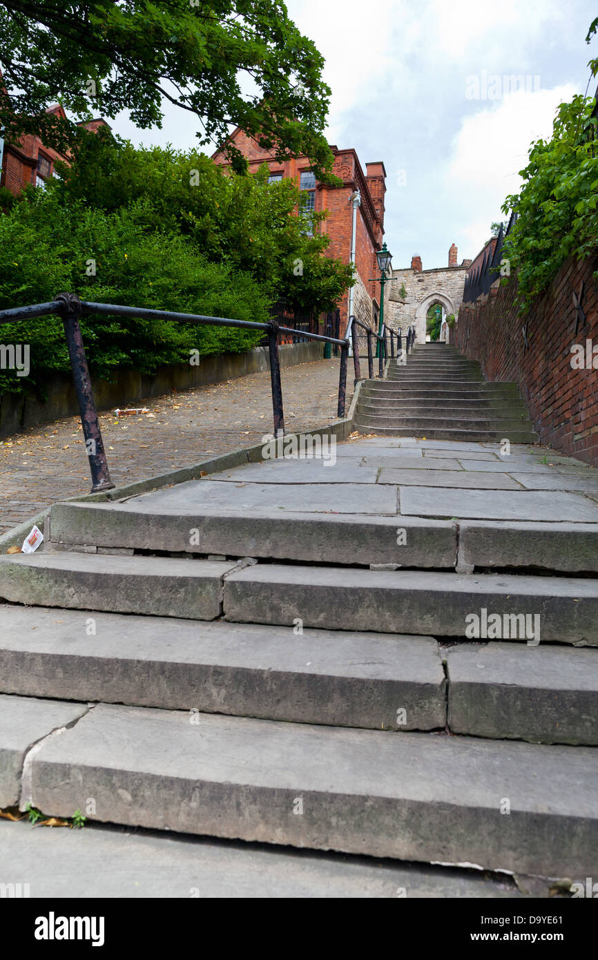 Lincoln - Greestone stairs; Lincoln, Lincolnshire, UK, Europe Stock ...